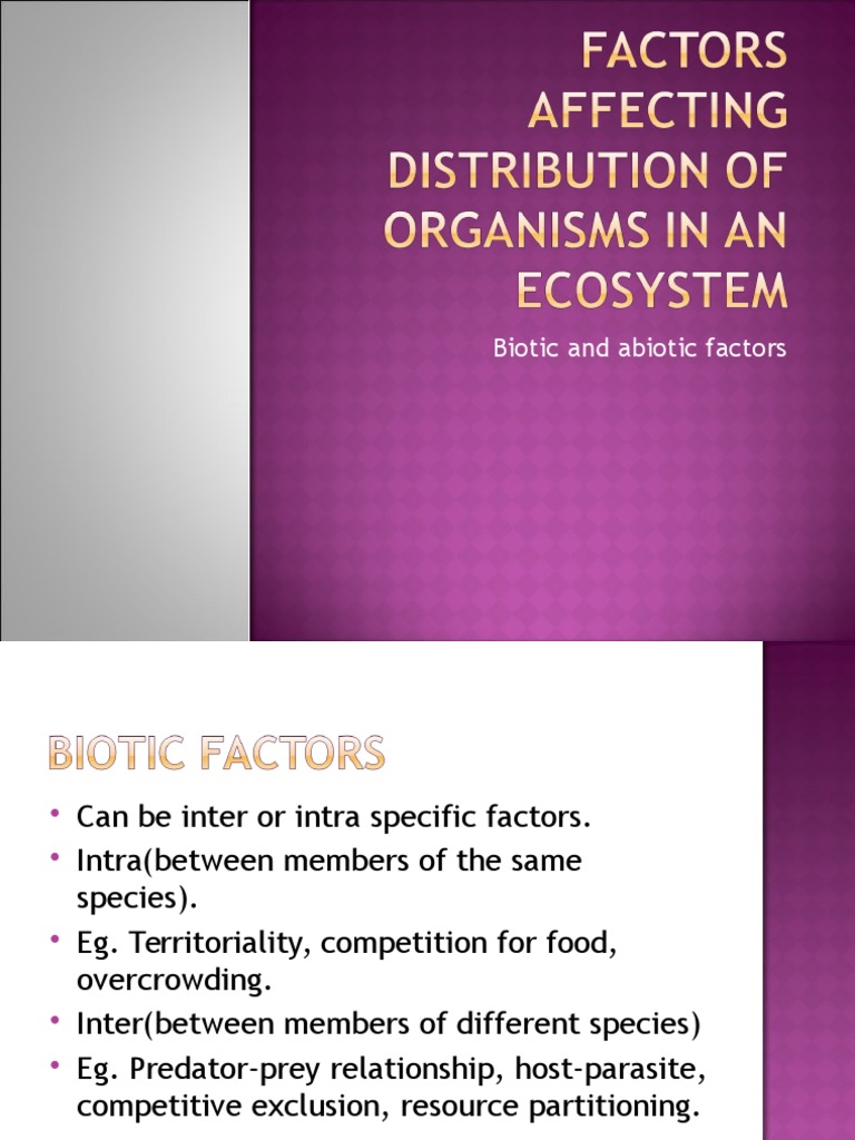 Biotic and Abiotic Factors in Ecosystems | PDF
