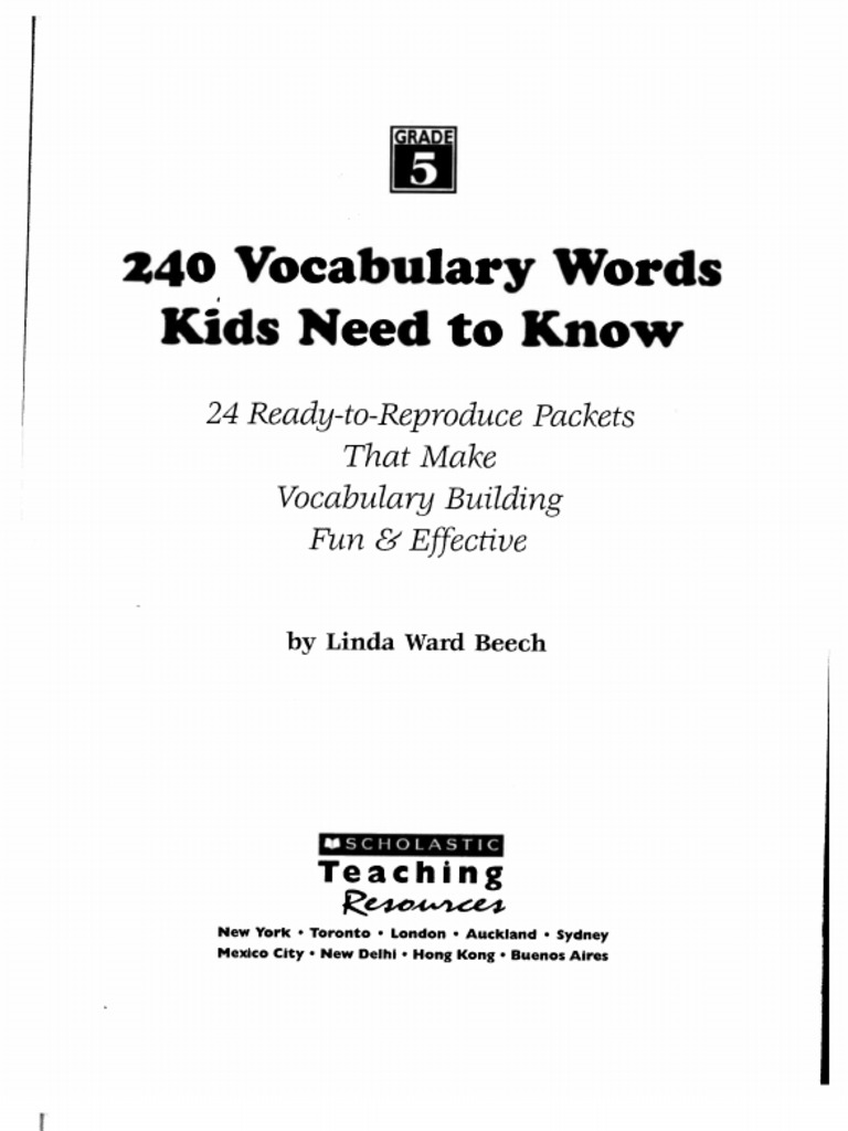240 5th Grade Vocab Words PDF | PDF