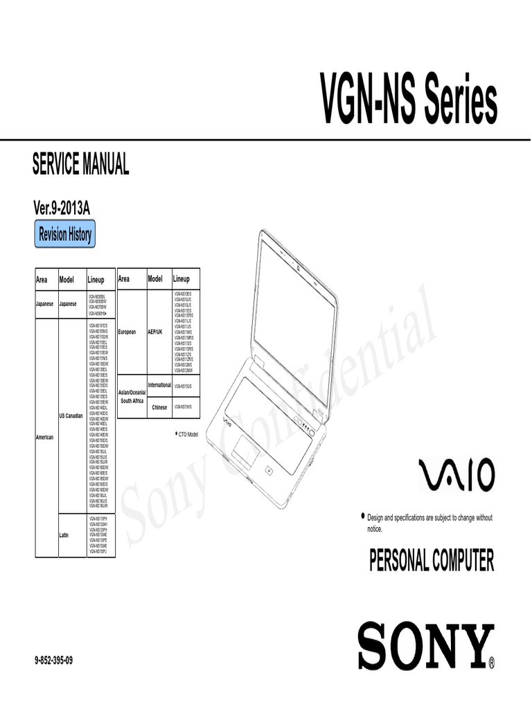 VGN Ns100 Series | PDF | Battery (Electricity) | Manufactured Goods