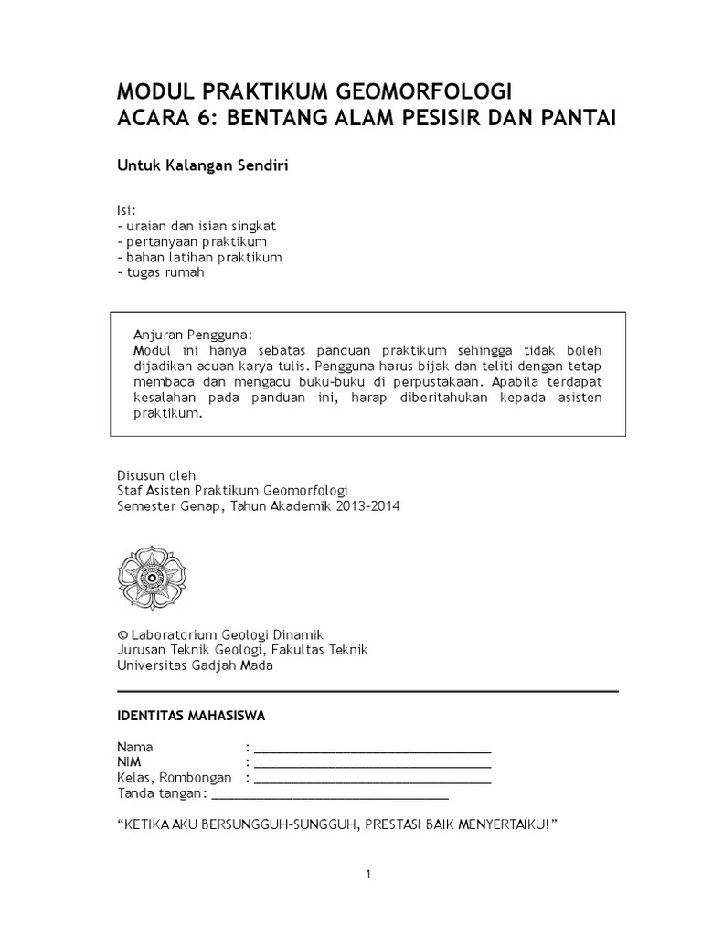 Modul Geomorfo Acara 6 Pesisir | PDF