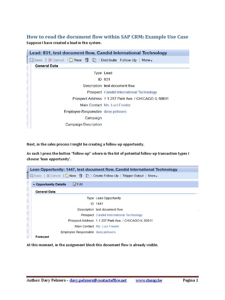 Followup Document Flow in Sap CRM | PDF | Information Technology ...