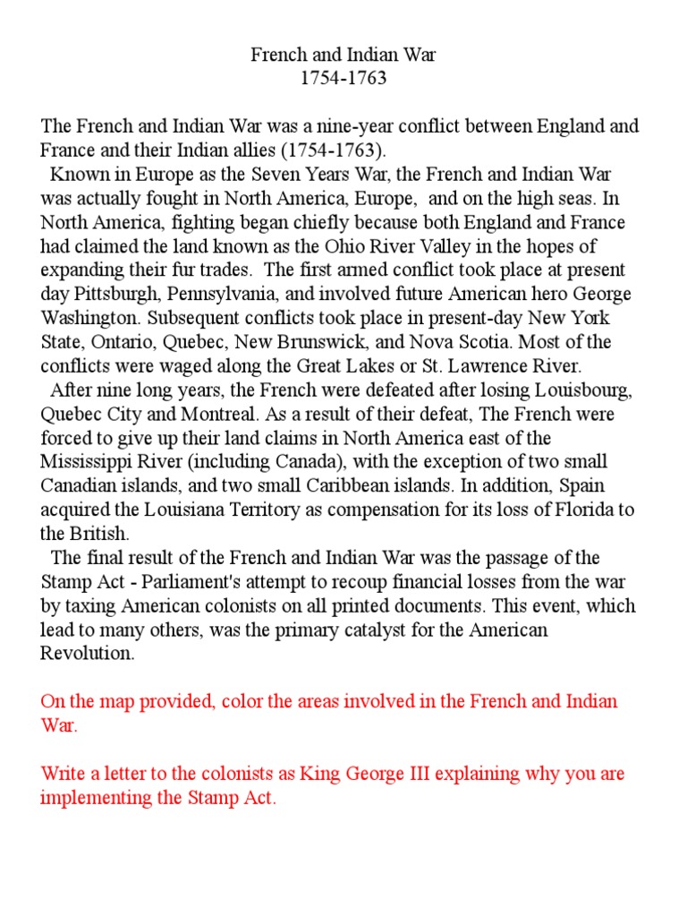 Overview of the French and Indian War | PDF
