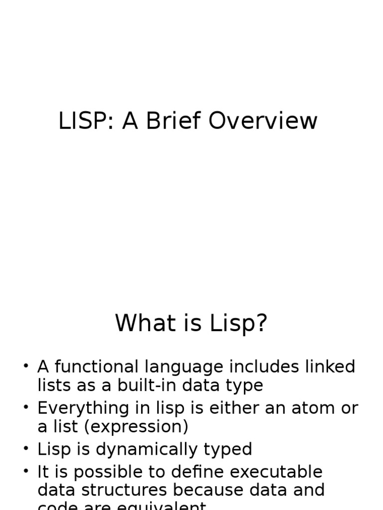 Introduction To Lisp Programming Pdf C Programming Language Subroutine