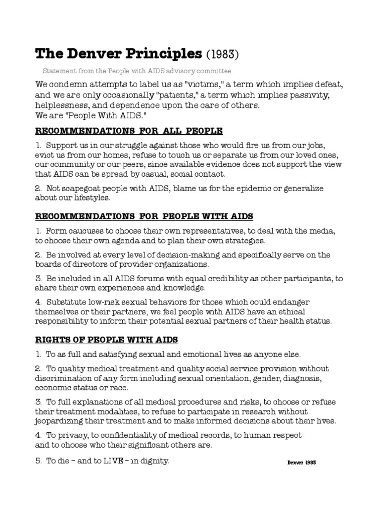 Denver Principles | PDF