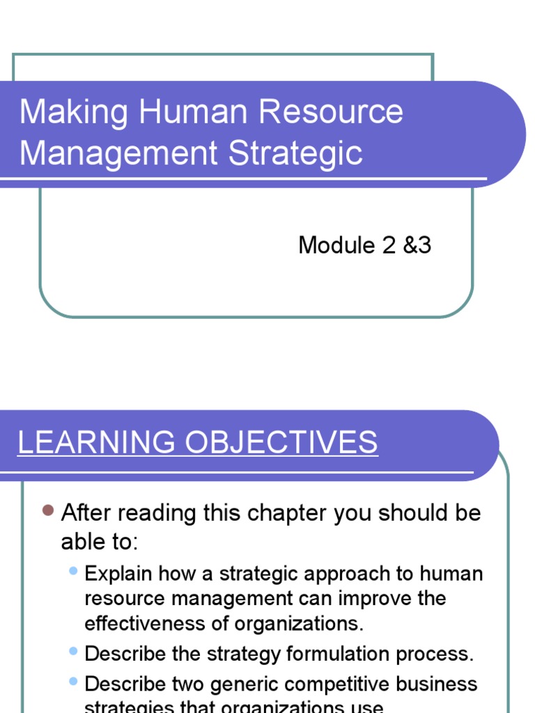 SHRM Mod 3 Part 1 | PDF | Strategic Management | Human Resource Management