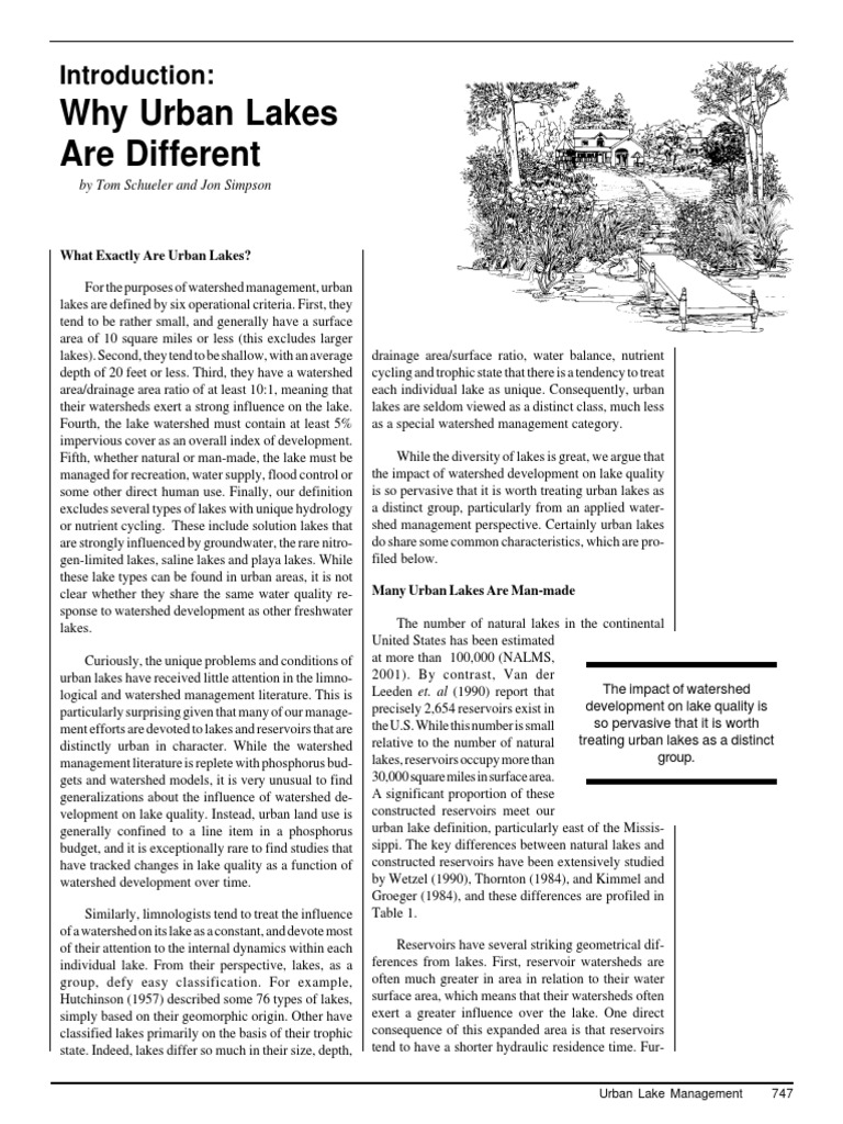 Urban Lake Management Guide | PDF | Lake | Eutrophication