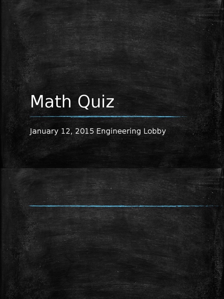 Math Quiz Bee | PDF | Gravity | Elementary Mathematics