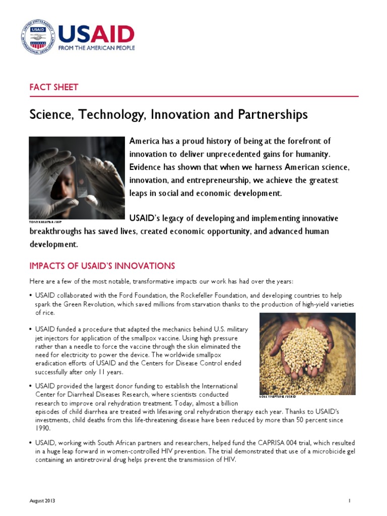 Science, Technology, Innovation and Partnerships: Fact Sheet | Download ...