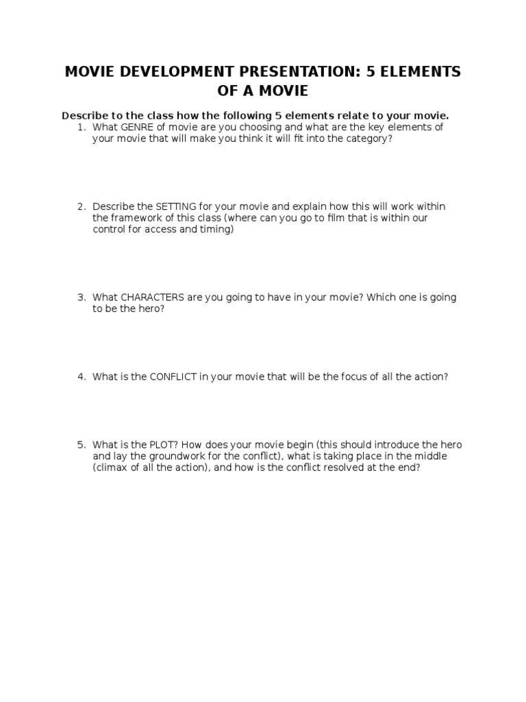 5 Key Elements of Movie Development | PDF