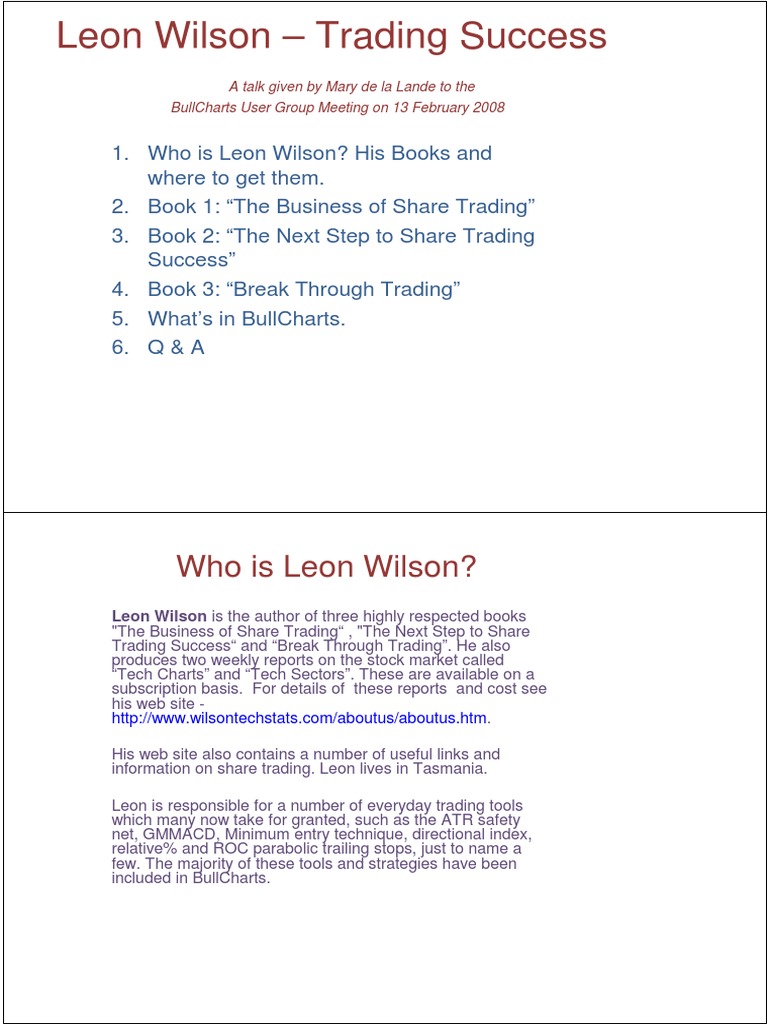 Leon Wilson - Trading Success | Download Free PDF | Market Trend ...