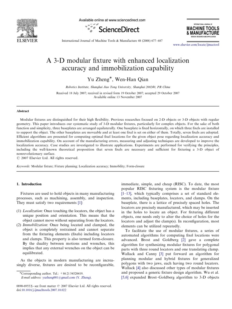 3D Modular Fixtures | PDF | Mathematical Optimization | Matrix ...