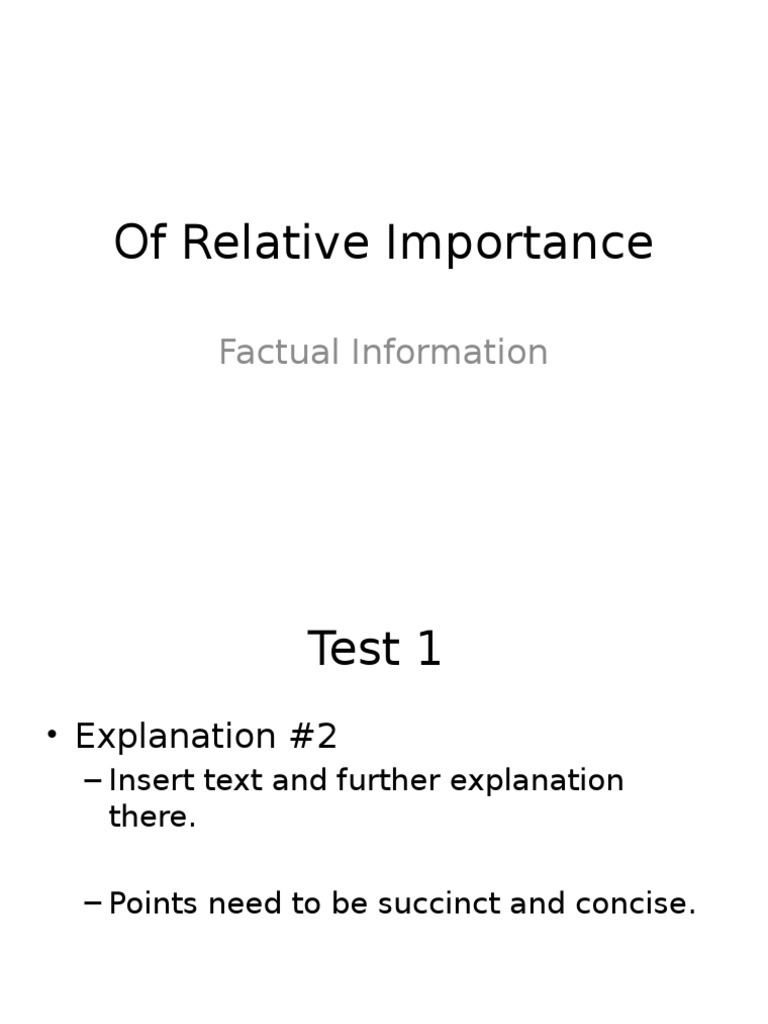 Of Relative Importance: Factual Information | PDF