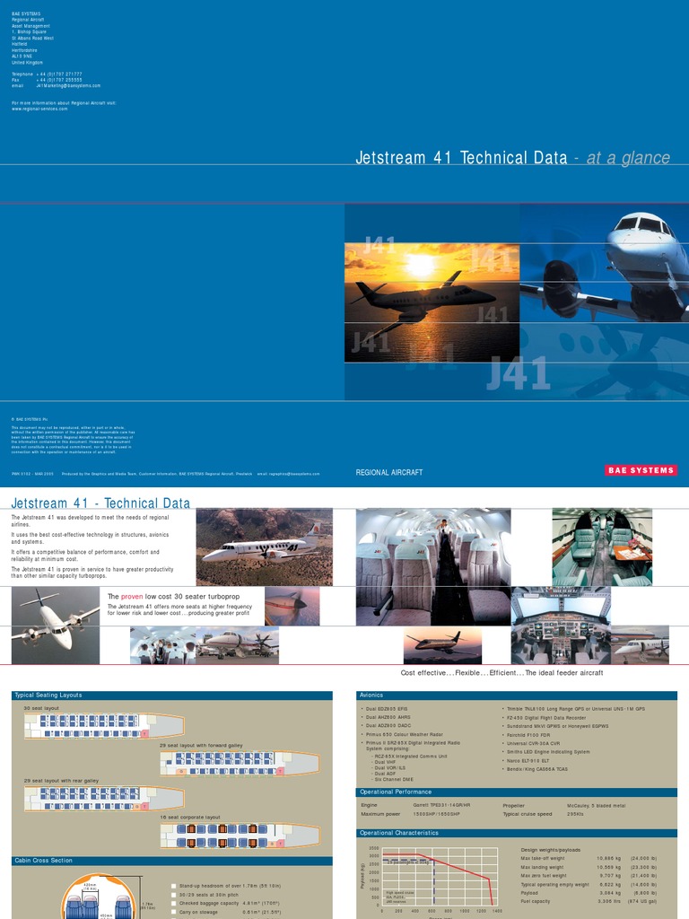 J41 Technical Data at A Glance | PDF | Aviation | Aircraft