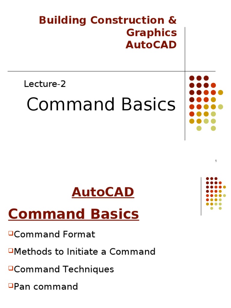 Building Construction And Graphics Autocad Command Basics Pdf Menu Computing Command Line 