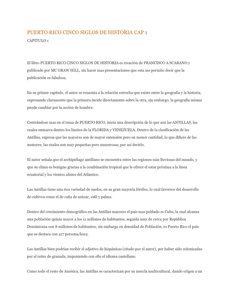 Puerto Rico Cinco Siglos de Historia | PDF