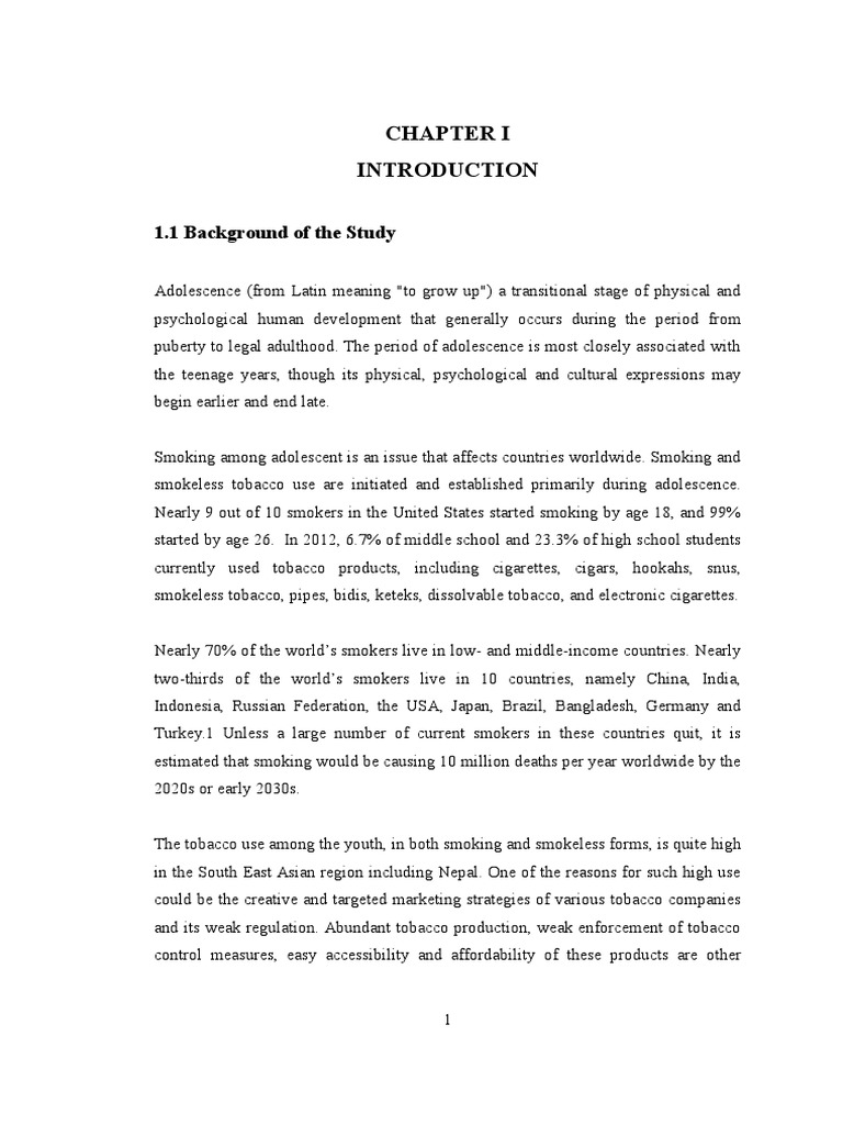 Adolescent Smoking Awareness Study | PDF | Tobacco Smoking | Addiction