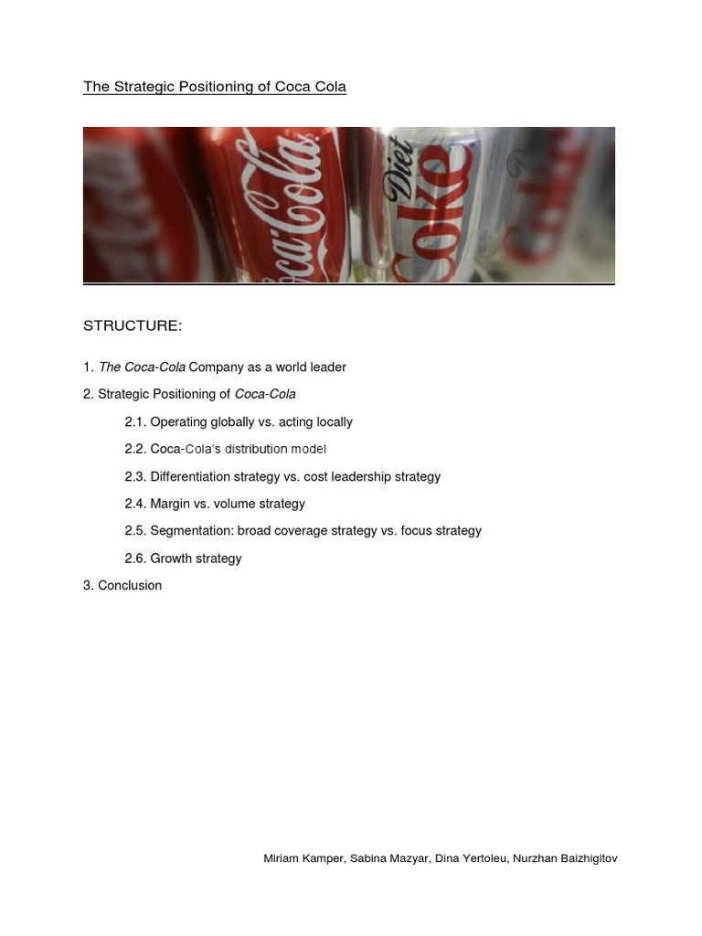 Coca-Cola's Strategic Business Positioning | PDF | Coca Cola | The Coca ...