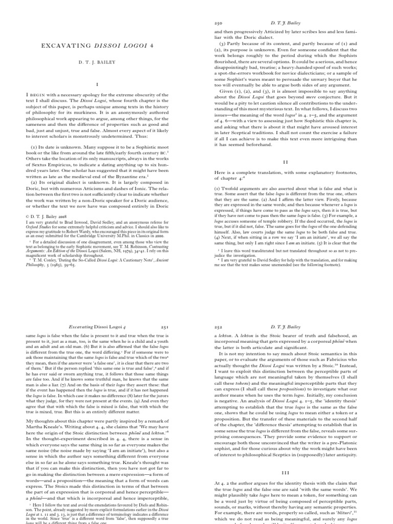 Excavating Dissoi Logoi 4 | PDF