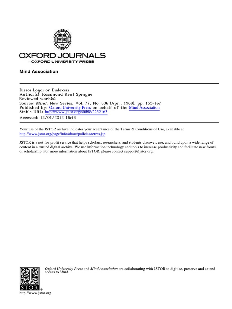 Dissoi Logoi or Dialexeis | PDF | Sophism | Argument
