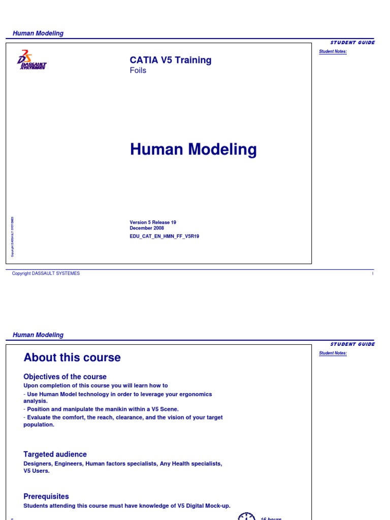 Catia v5 - Human Modeling | PDF | Anthropometry | Simulation