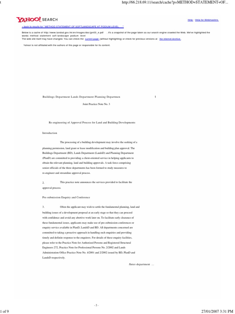 Method Statement of Soft-Landscape at Podium | PDF | Web Search Engine ...