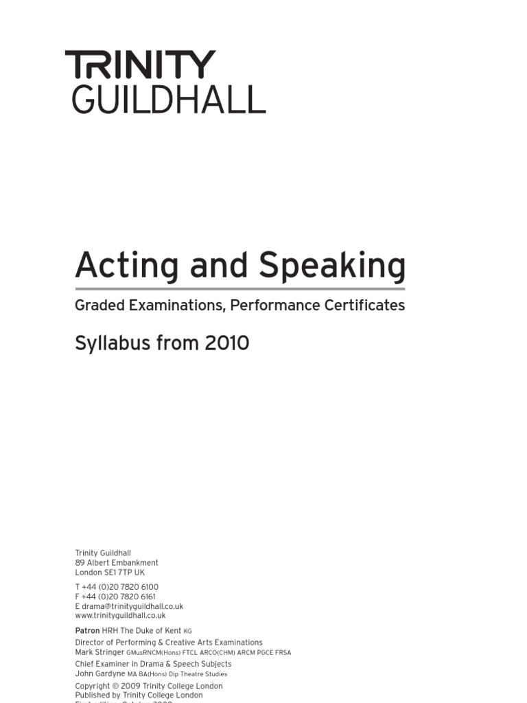 Trinity Syllabus Extract 2010 | PDF | Test (Assessment) | Educational ...