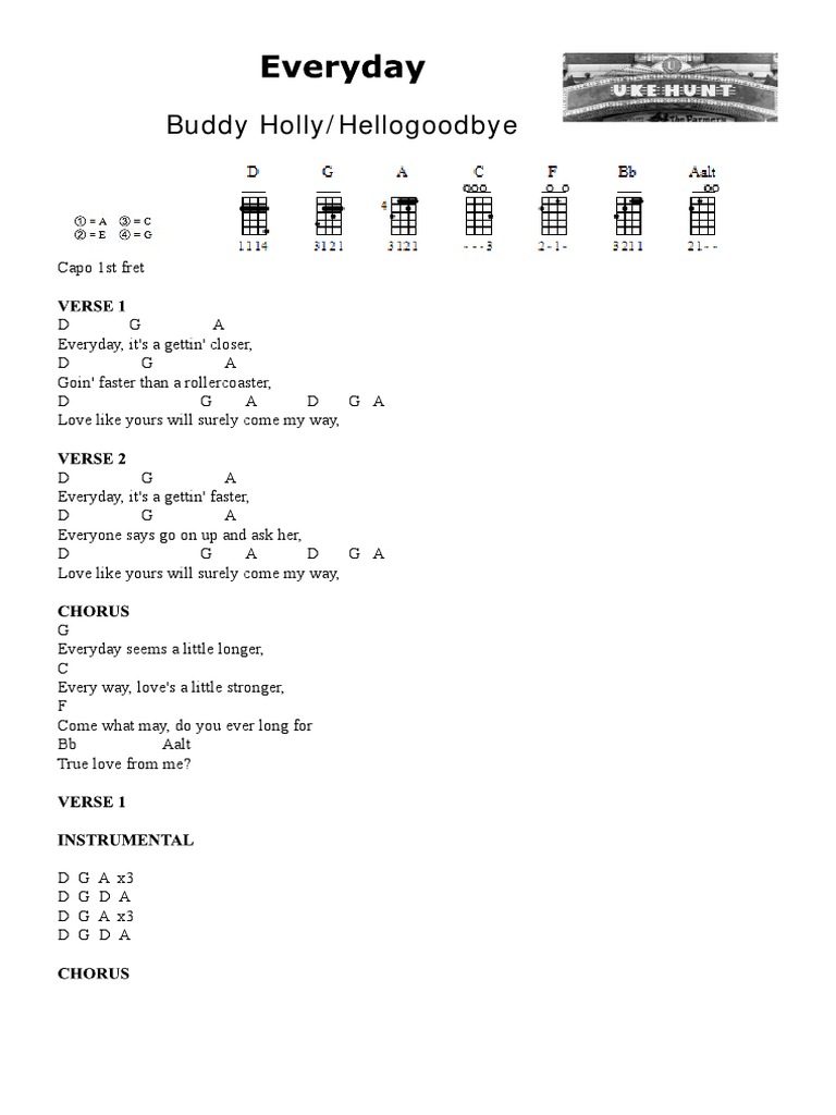 Everyday Lyrics by Buddy Holly | PDF