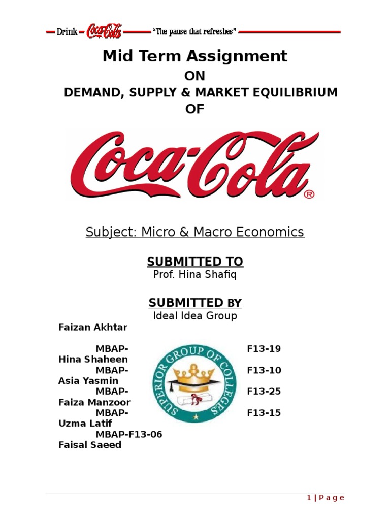Coca-Cola Supply and Demand Dynamics | PDF | Economic Equilibrium ...