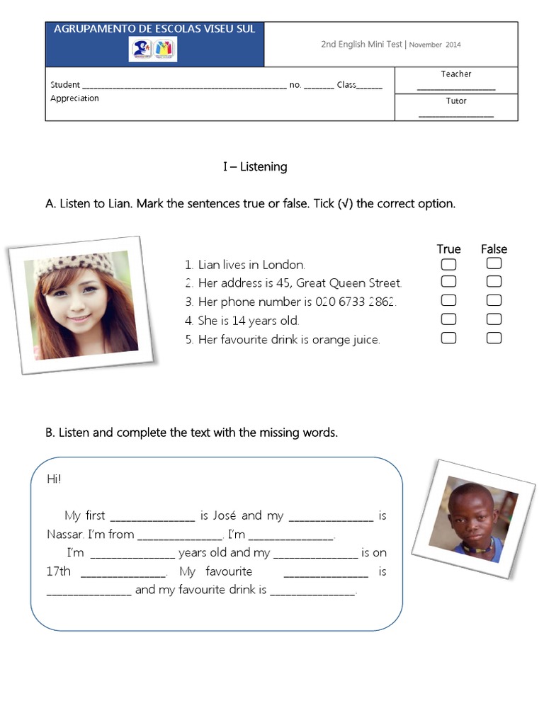 2nd Mini Test | PDF | Foreign Language Studies | Wellness
