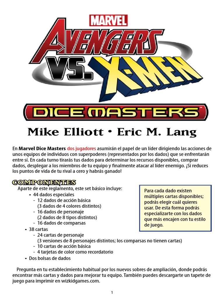 DiceMaster Marvel Reglas Devir-ES | PDF | Delantero (Asociación de Fútbol) | Defensor ...