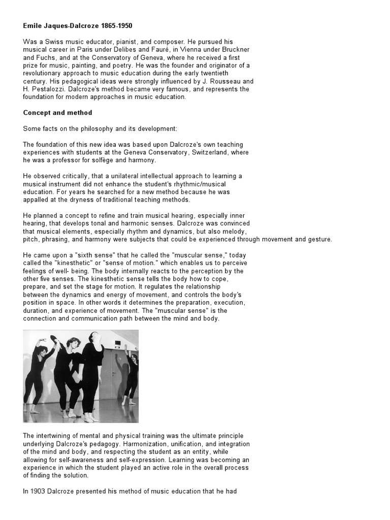 Dalcroze Eurhythmics | PDF | Neuropsychological Assessment | Epistemology
