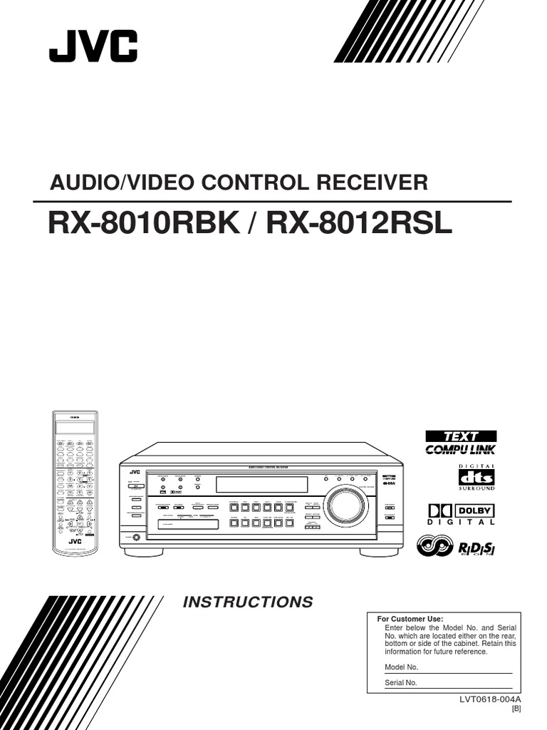 Manual JVC RX8012R | PDF | Microsoft Windows | Videocassette Recorder