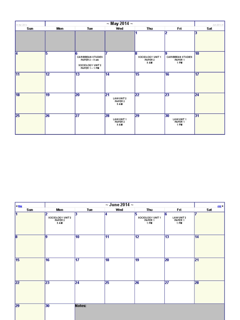 April 2014 Exam Schedule | PDF