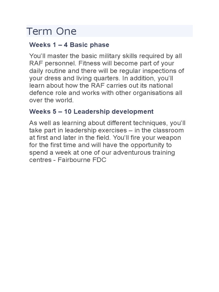 Initial Officer Training RAF | PDF | Royal Air Force | Military