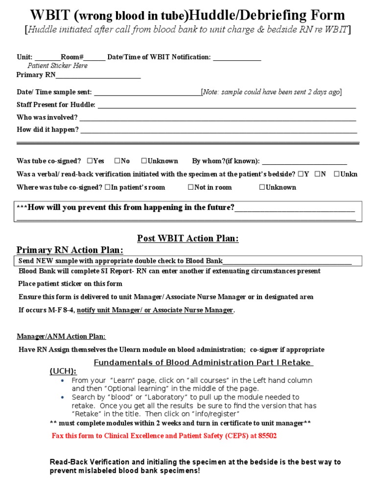 Wbit Huddle Form | PDF