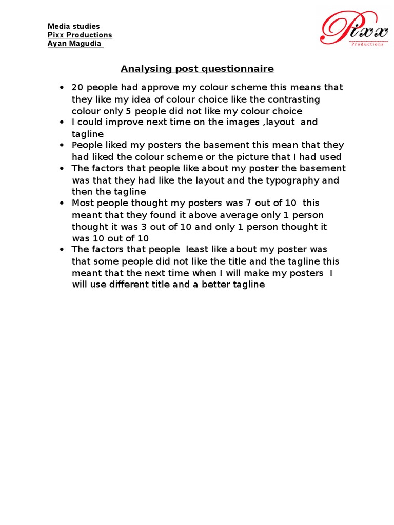 Analysing Post Questionnaire Posters | PDF