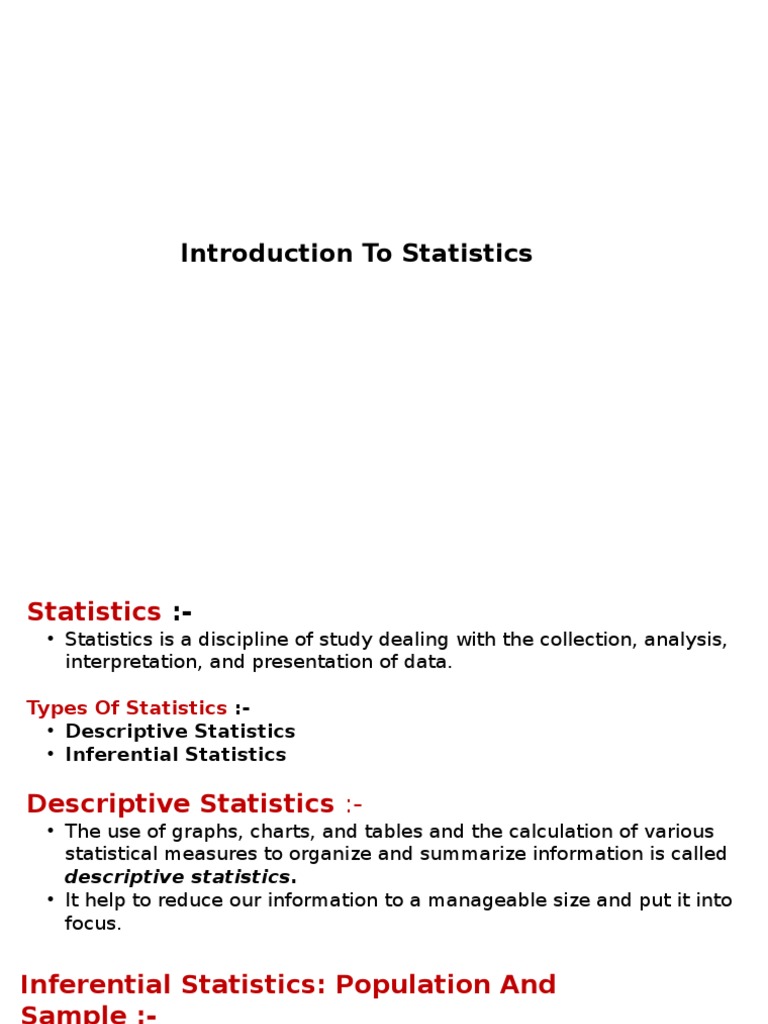 Introduction Descriptive Statistics | PDF | Level Of Measurement ...