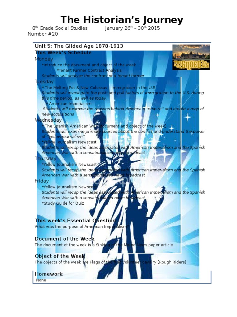 8th Grade Gilded Age Lesson Plan | PDF | Politics