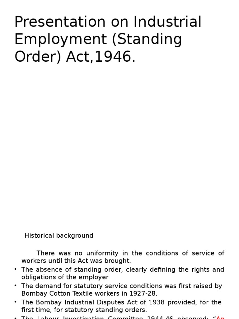 Overview of the 1946 Standing Orders Act | PDF | Finance & Money Management
