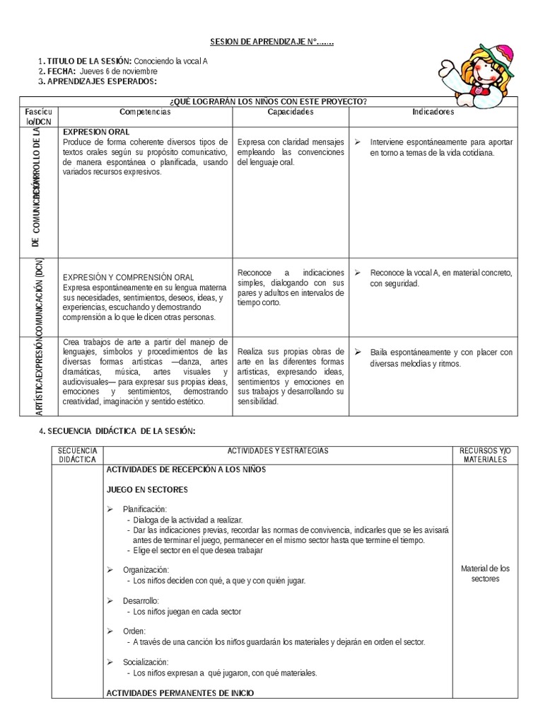 Sesión de Aprendizaje para 3 Años | PDF | Aprendizaje | Creatividad