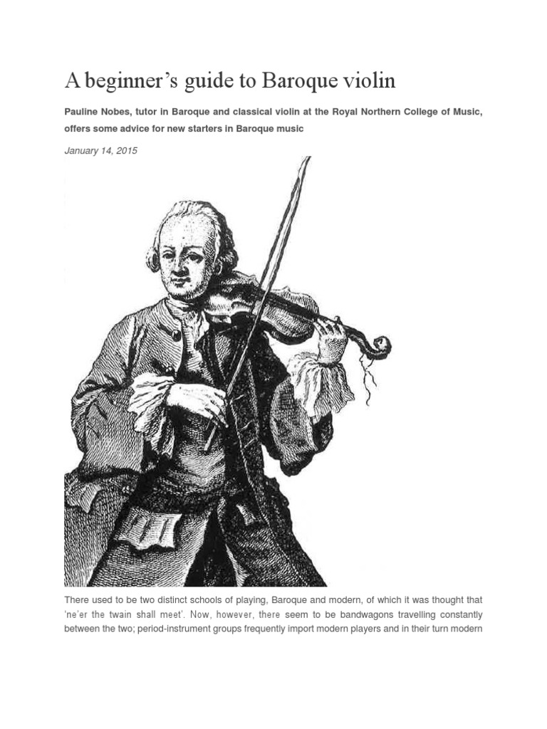A Beginner's Guide To Baroque Violin Playing | PDF | Violin | Elements ...