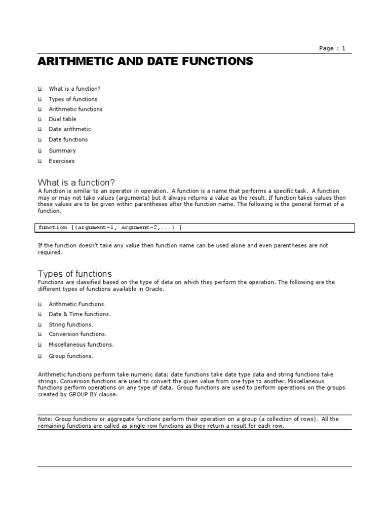 Basic Functions in Oracle | PDF | Significant Figures | Rounding