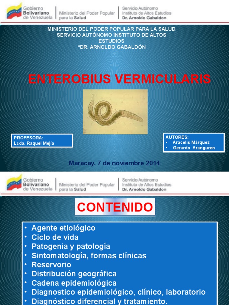 ENTEROBIUS VERMICULARIS | Epidemiología | Especialidades Medicas
