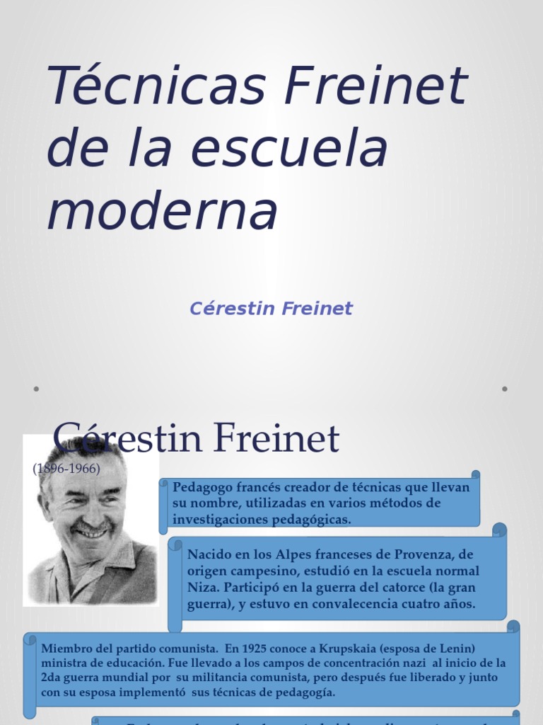 Técnicas Freinet de La Escuela Moderna | PDF | Science | Ciencia filosófica