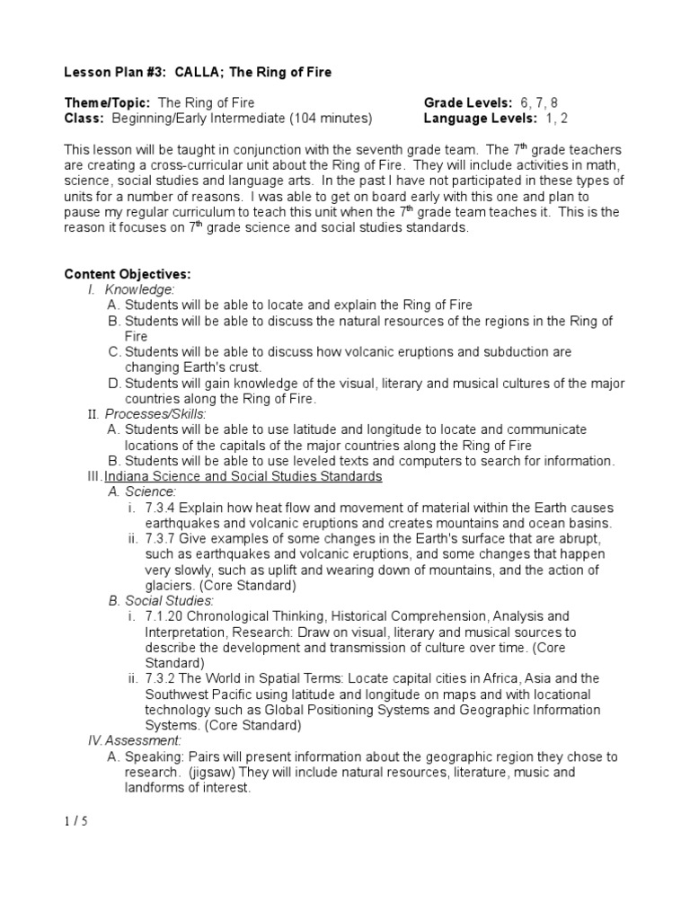 Ring of Fire | PDF | English As A Second Or Foreign Language | Types Of ...