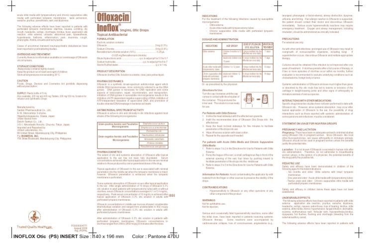 Inoflox | PDF | Diseases And Disorders | Health Sciences