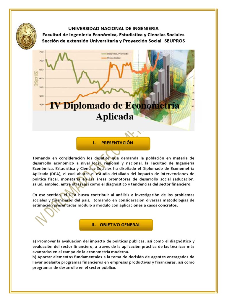 Diplomado en Econometria Aplicada 2015 PDF | PDF | Econometría | Economista