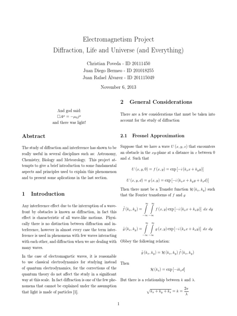 Classical Optics 2 | PDF | Diffraction | Atomic