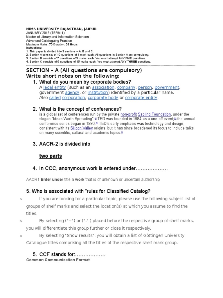 MLIB Advanced Cataloguing Practice | PDF | Cataloging | New Delhi