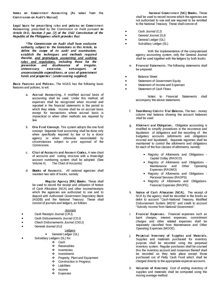 Government Accounting Rules and Budget Cycle | PDF | Debits And Credits ...